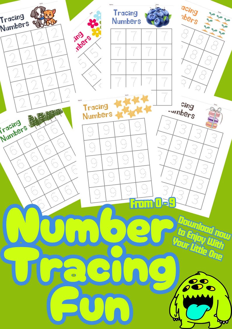 Toddler Quiet Time & Travel Activity - Toddler Number Tracing ...