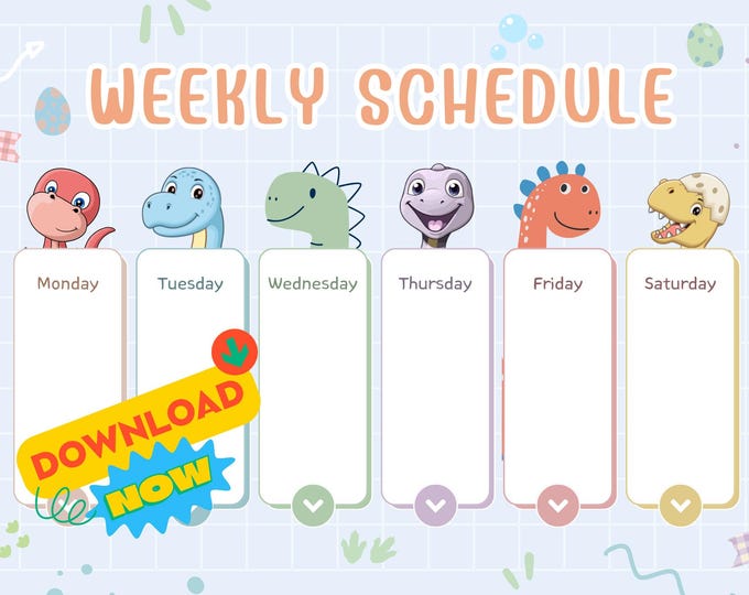 EDITABLE Home School Schedule Dinosaur Boys Daily Routine Schedule ...