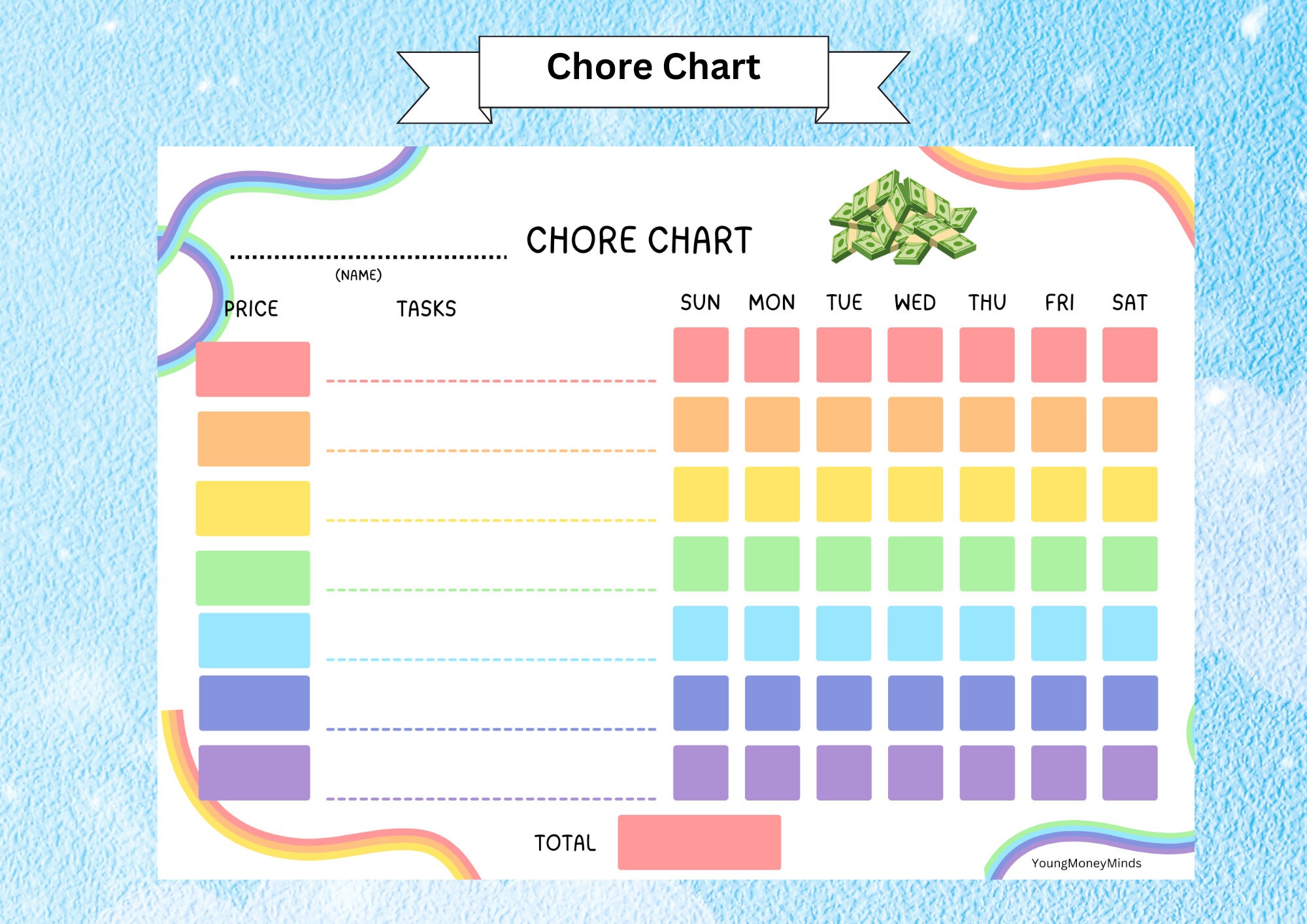 Printable Children's Chore Chart / Weekly Chore Chart for Kids / Chore ...