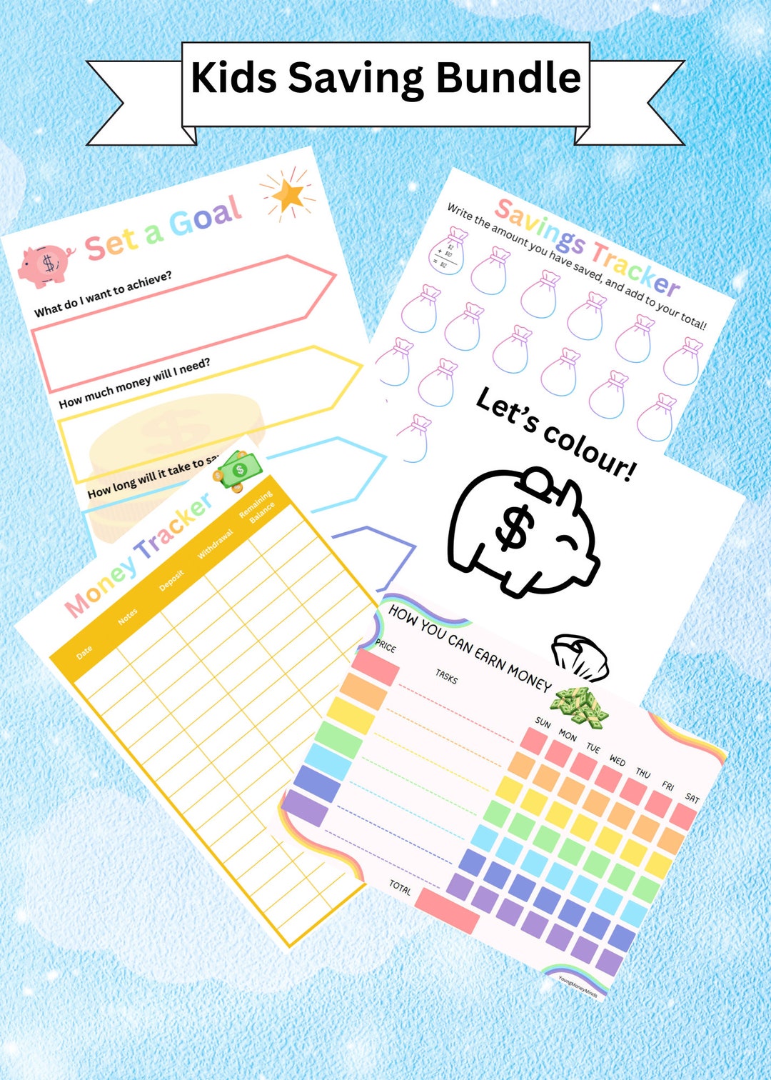Printable Children's Saving Bundle / Kids Financial Literacy Aids - Etsy