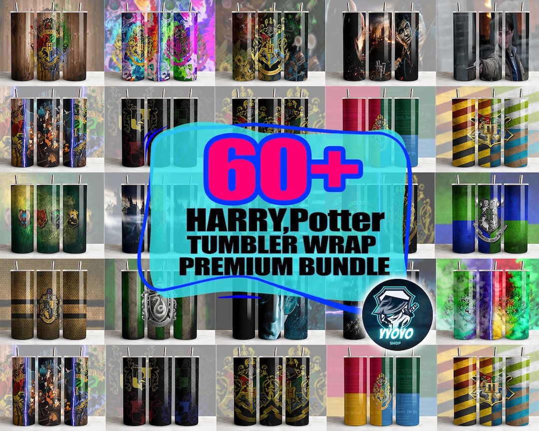 60 Harry Tumbler Wrap Bundle ,harry Magic Tumbler, 20 Oz Potter Tumbler ...