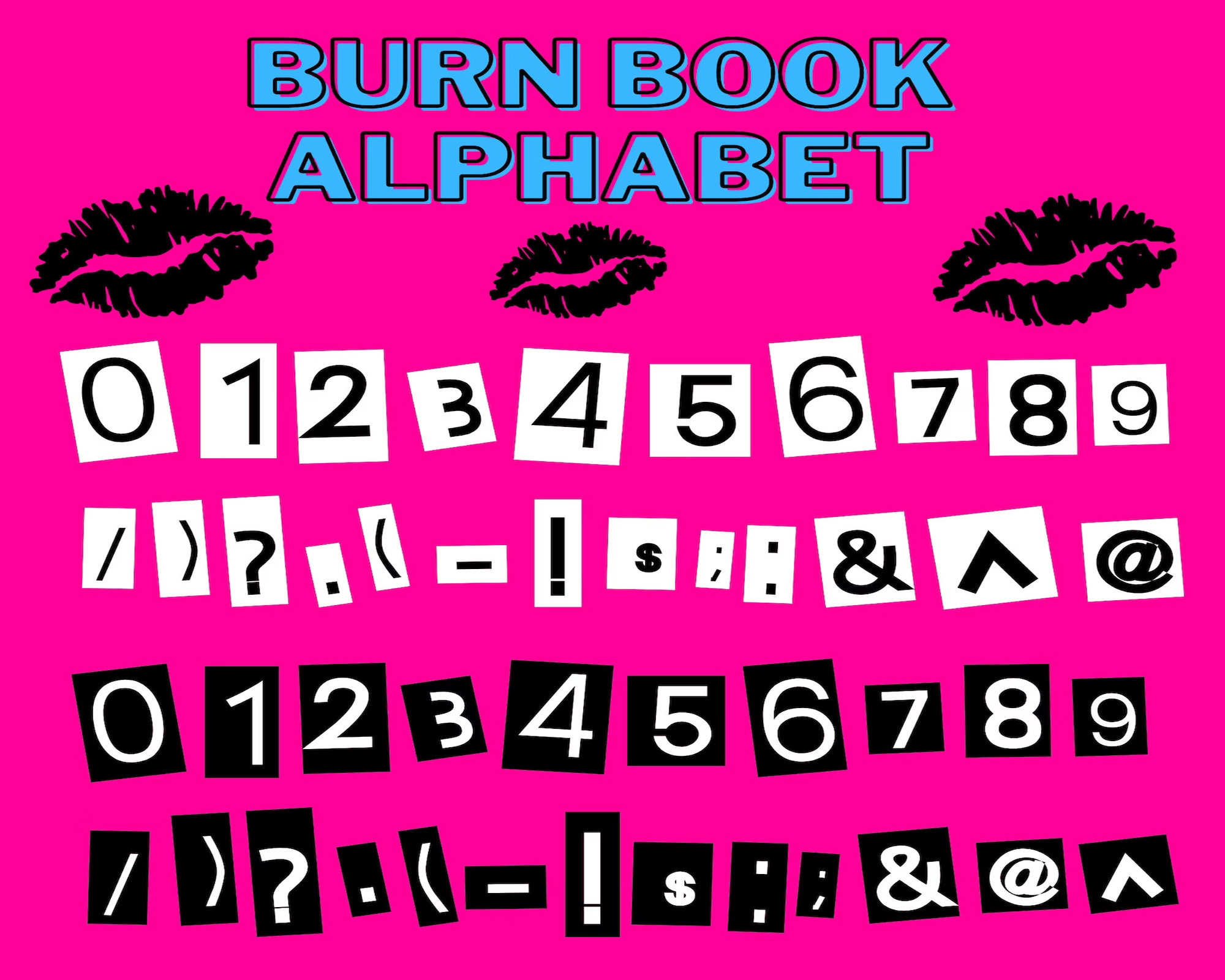 Burn Book Alphabet, Burn Book Letters, Burn Book Numbers, Cricut Cut ...