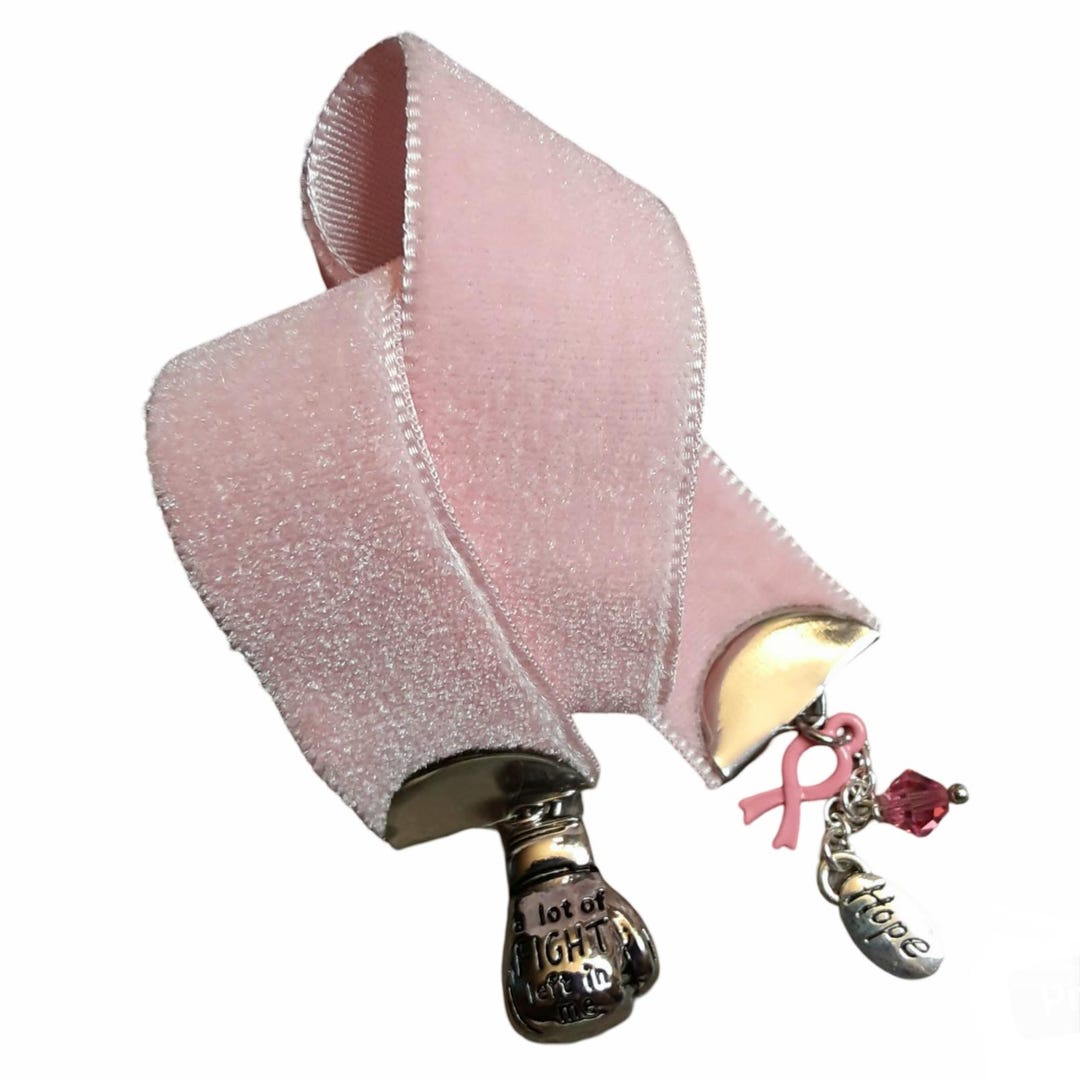 Breast Cancer Awareness Bookmark: Pink Velvet Ribbon, Boxing Glove ...
