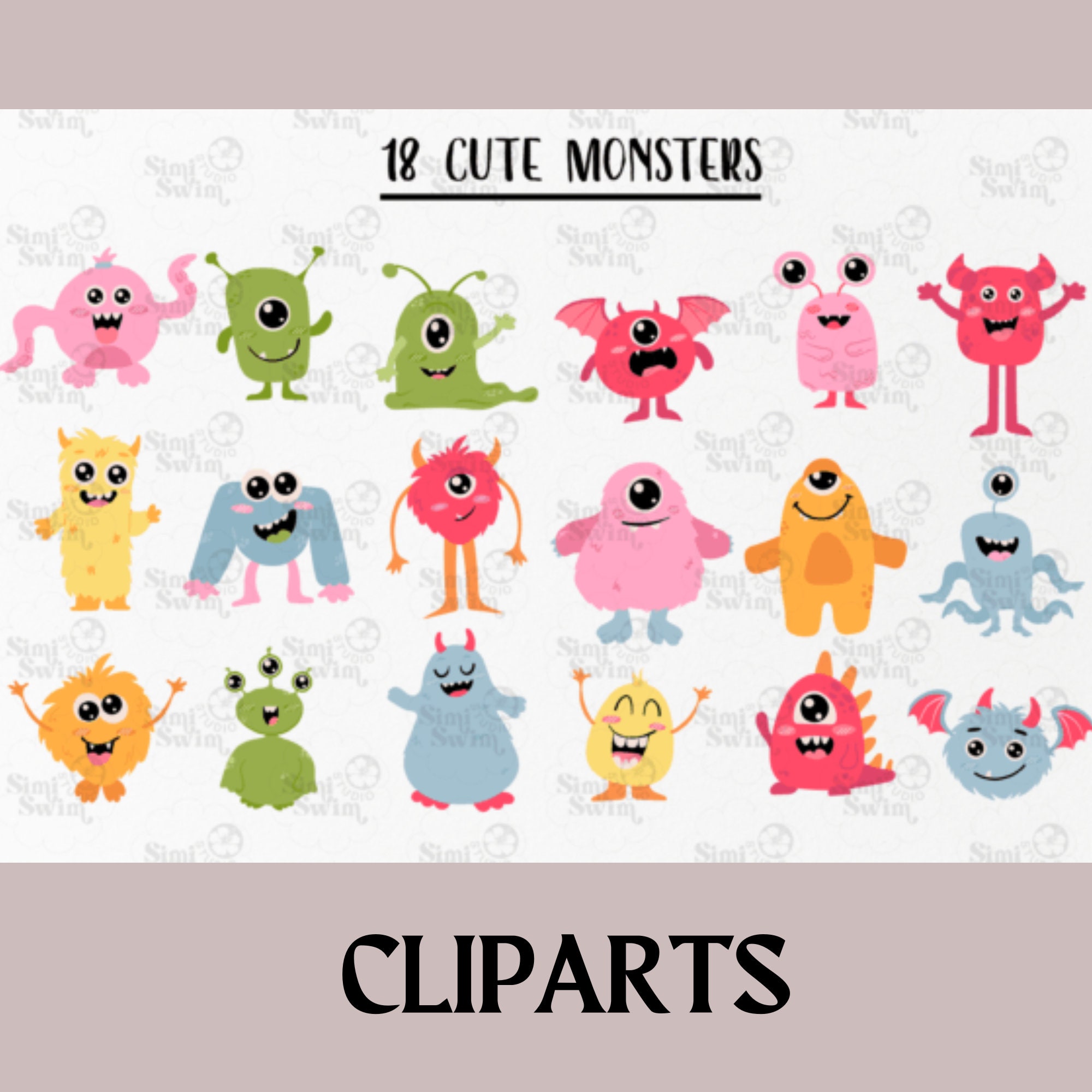 Cute Monsters Png, Little, Png File, Gift for Her, Gift for Him, Summer ...
