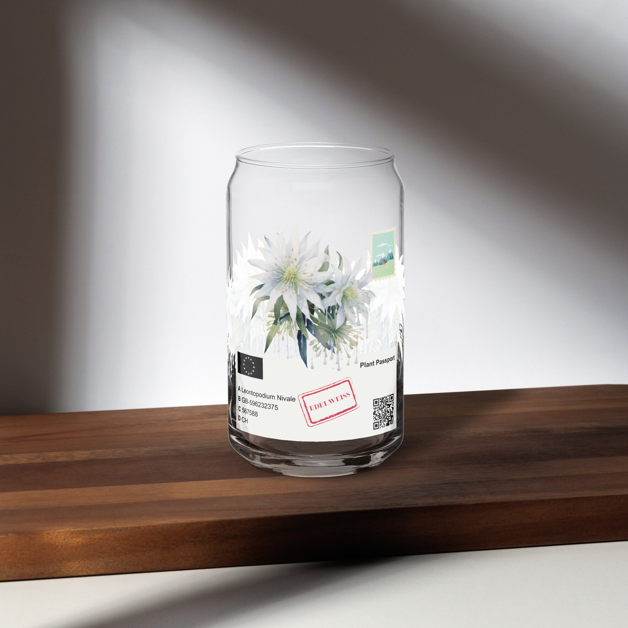 National Flower of Switzerland Edelweiss Can Shaped Glass With Plant ...