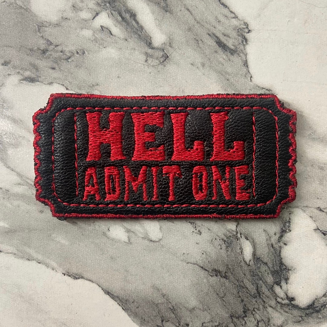 Ticket to Hell - Embroidered Patch Upcycled From Secondhand Fabrics ...