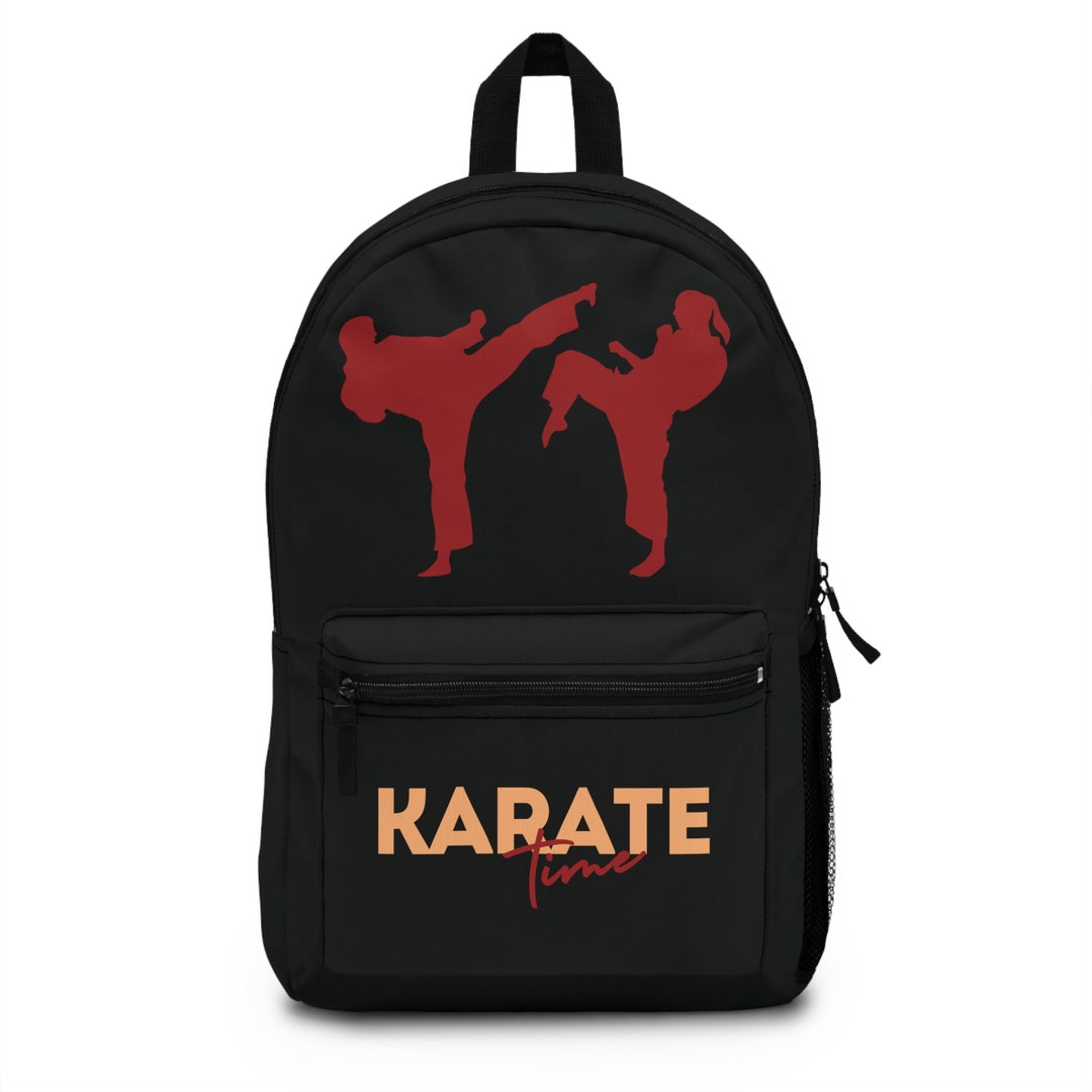 Karate Backpack, Karate Time Characters on Black Pack, for School or ...