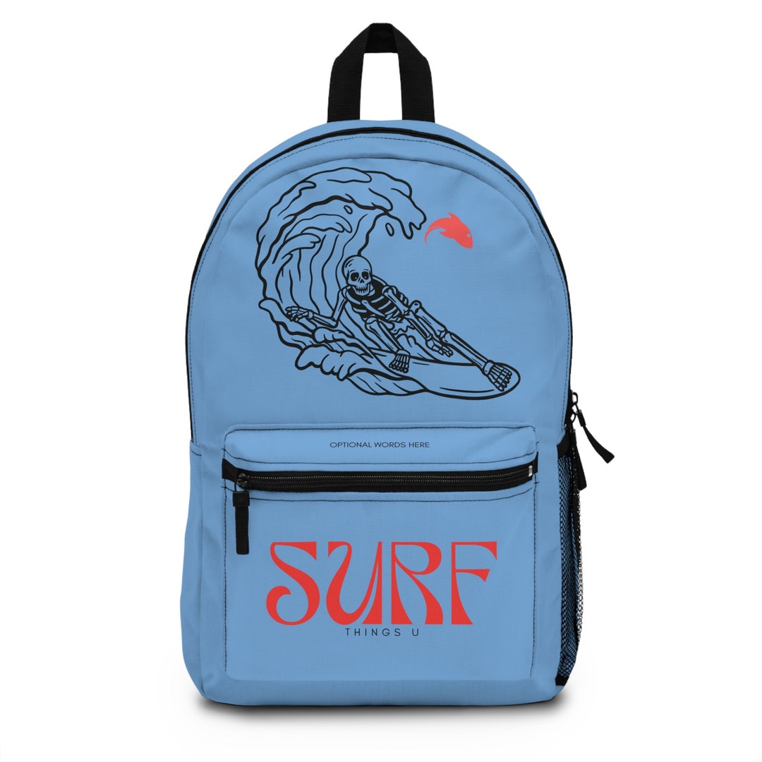 Surf Backpack, Skeleton Surfing, Blue Pack, School Fun. Color Options ...
