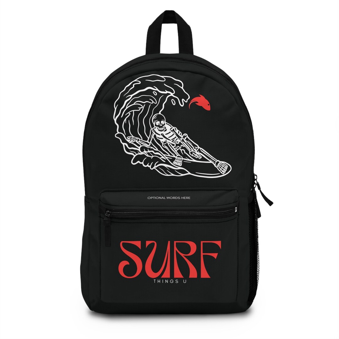 Surf Backpack, Skeleton Surfing, Black Pack, School Fun. Color Options ...