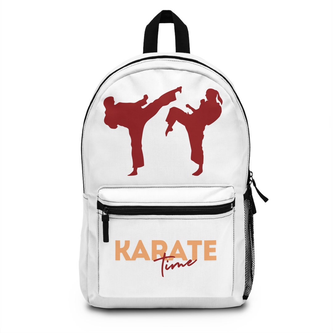 Karate Backpack, Karate Time Characters on White Pack, for School or ...