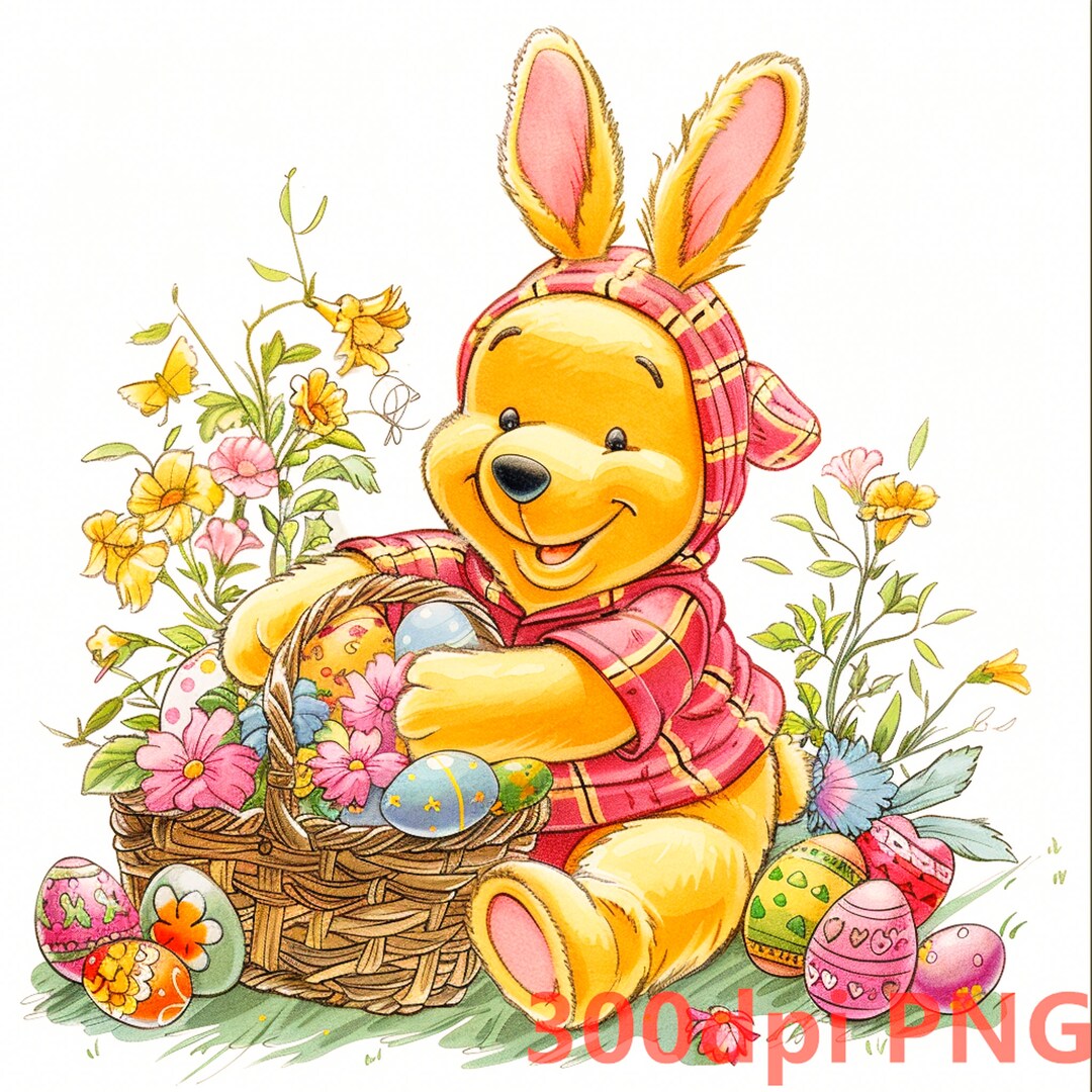 Easter Pooh Bunny Png,winnie the Pooh Easter Egg,kids Easter Shirt ...