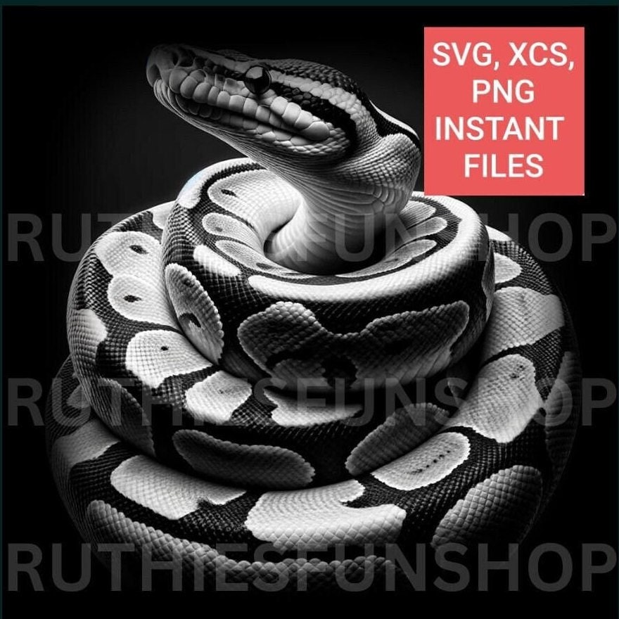 Ball Python Coiled 3D SVG/XCS/PNG Downloadable Files T-shirts, Slate ...