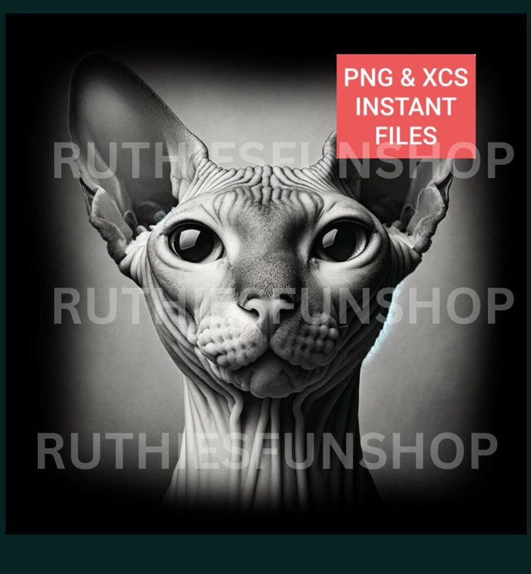 Sphynx Cat 3D PNG/XCS Downloadable Files Slate or Wood Coasters ...