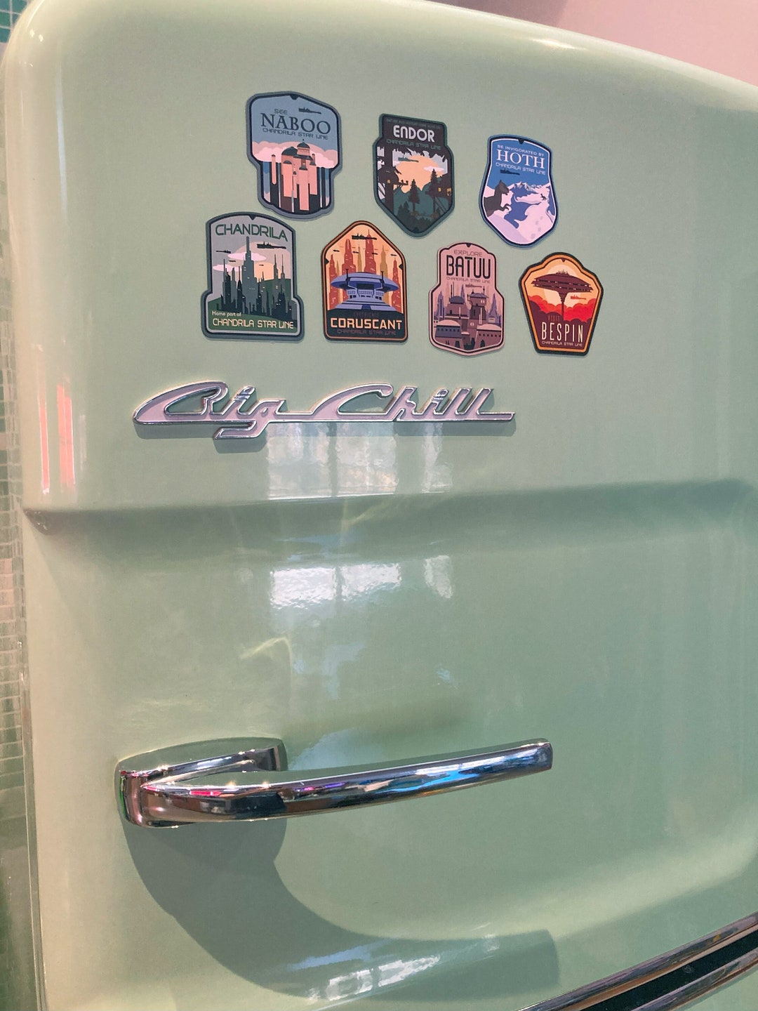 Full Set of 7 Chandrila Starline Travel Poster Magnets. Galactic ...