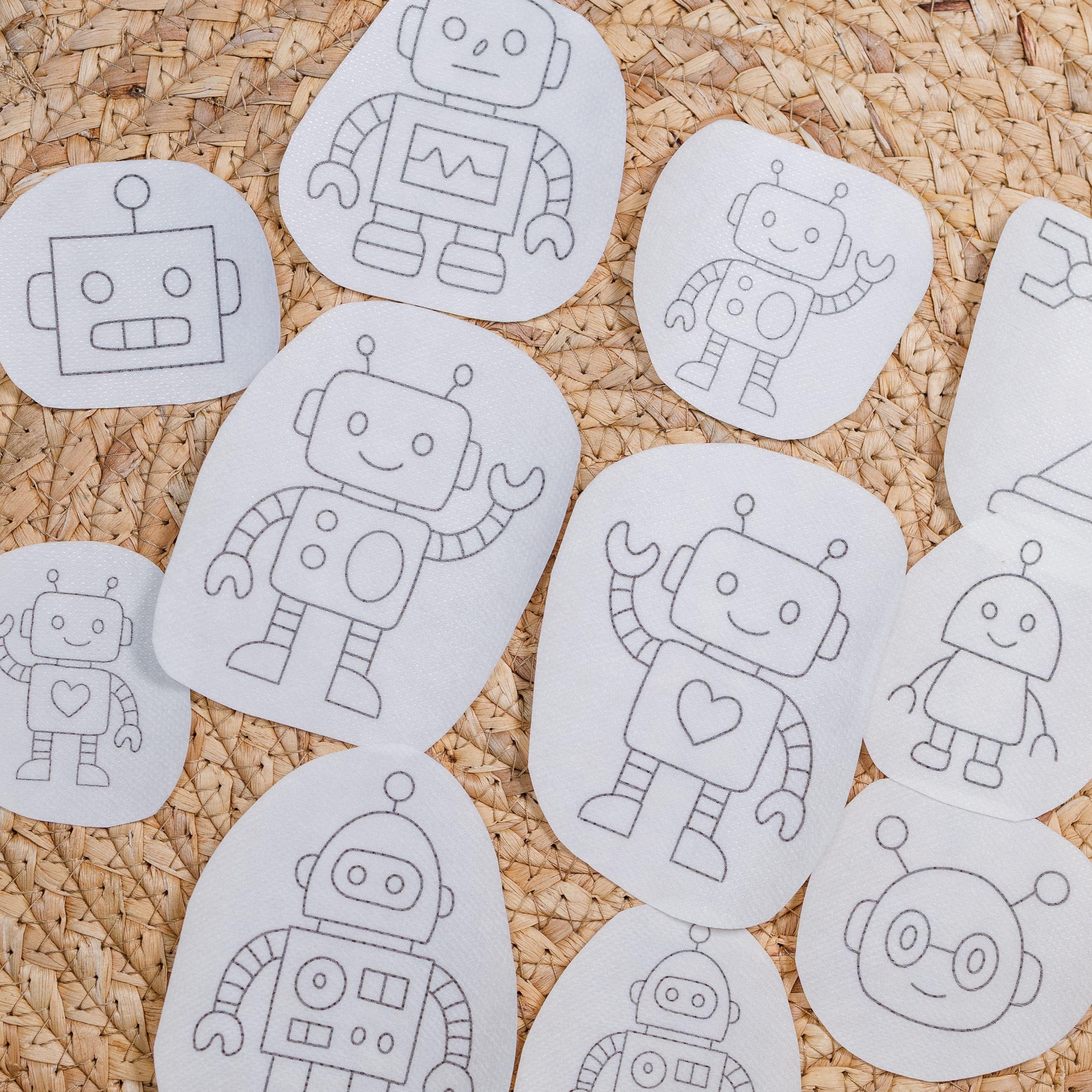 Robot Stick and Stitch Embroidery Patterns Instant Download PDF - Etsy