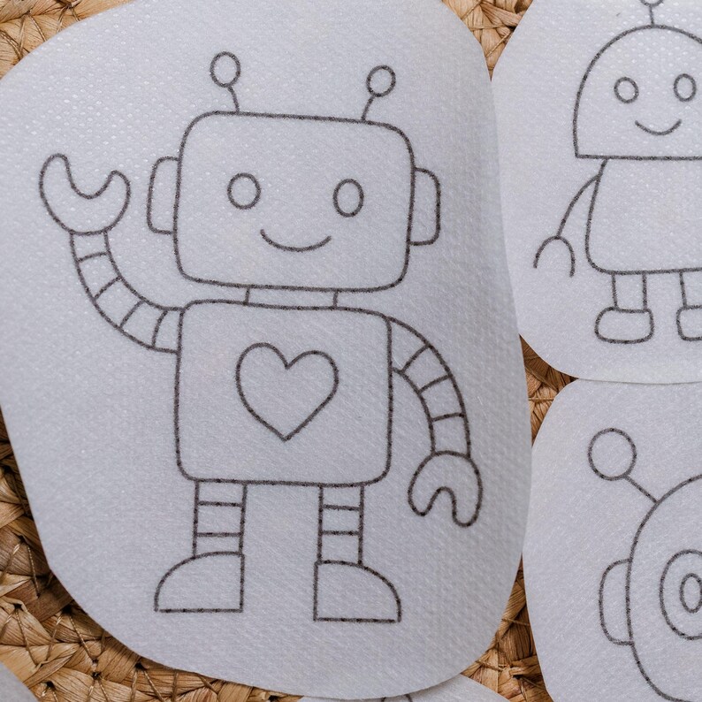 Robot Stick and Stitch Embroidery Patterns Instant Download PDF - Etsy