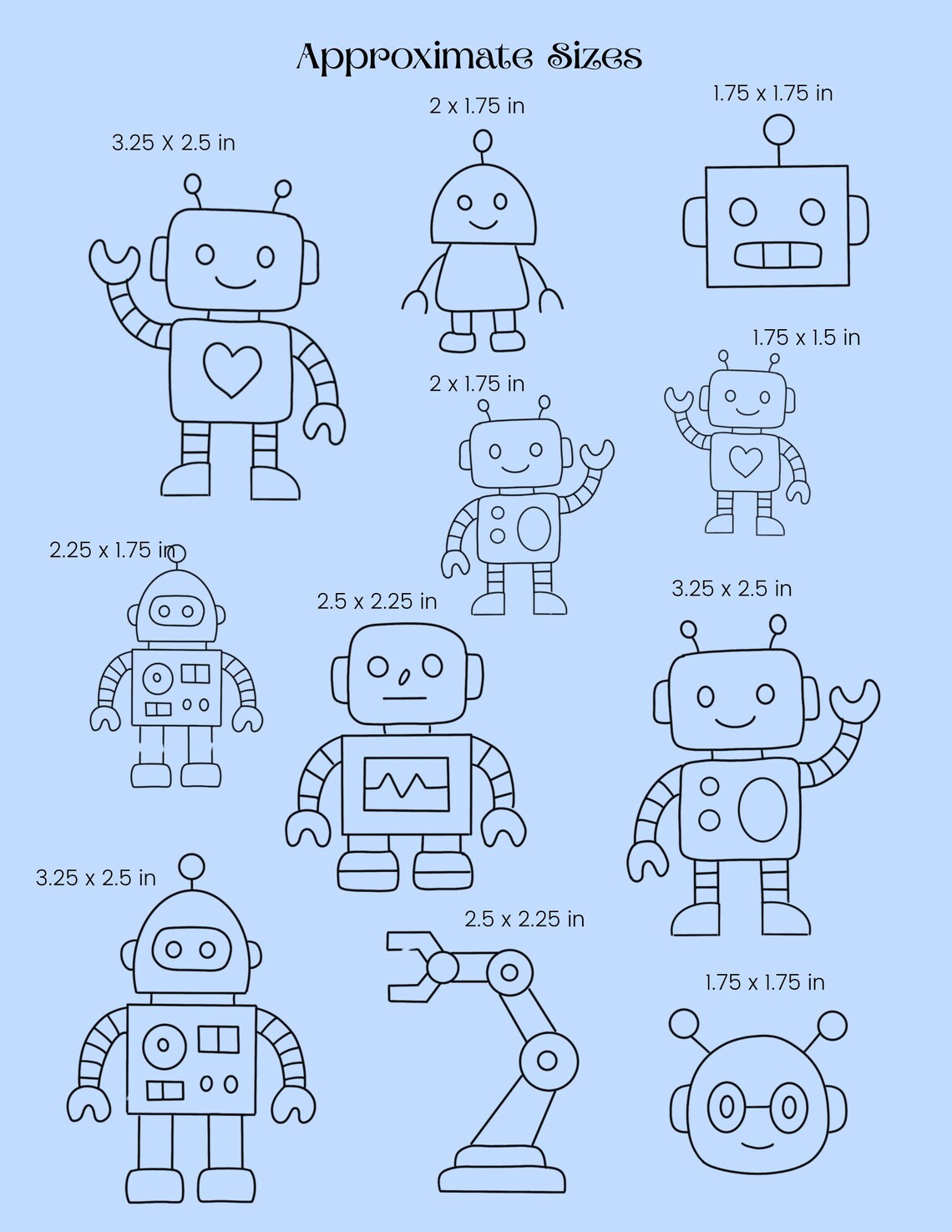 Robot Stick and Stitch Embroidery Patterns Instant Download PDF - Etsy