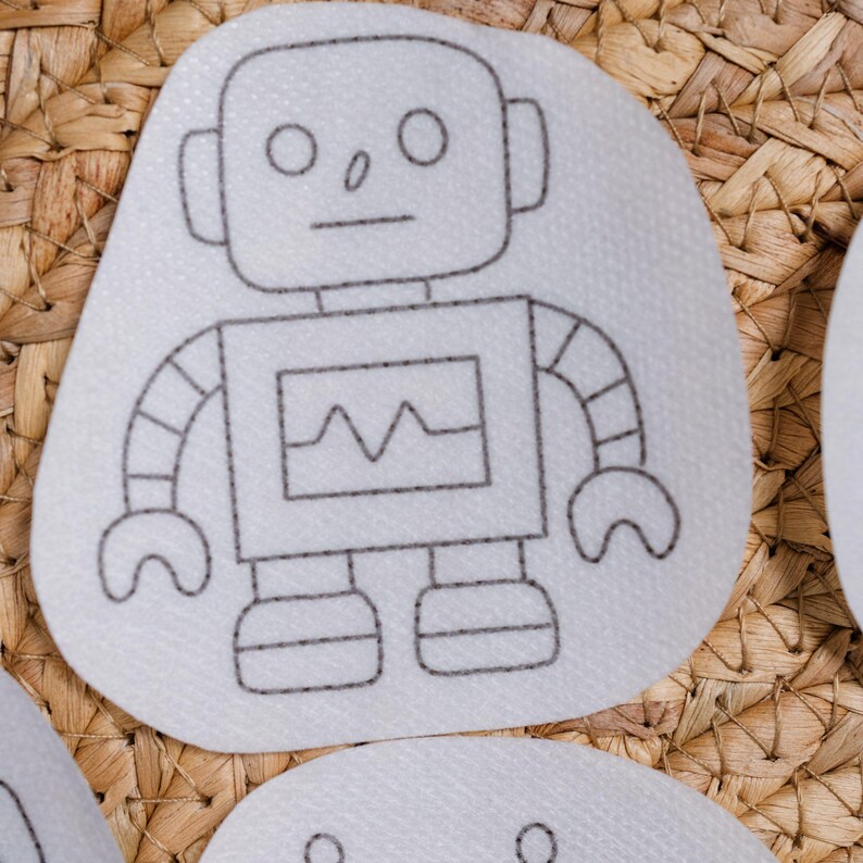 Robot Stick and Stitch Embroidery Patterns Instant Download PDF - Etsy