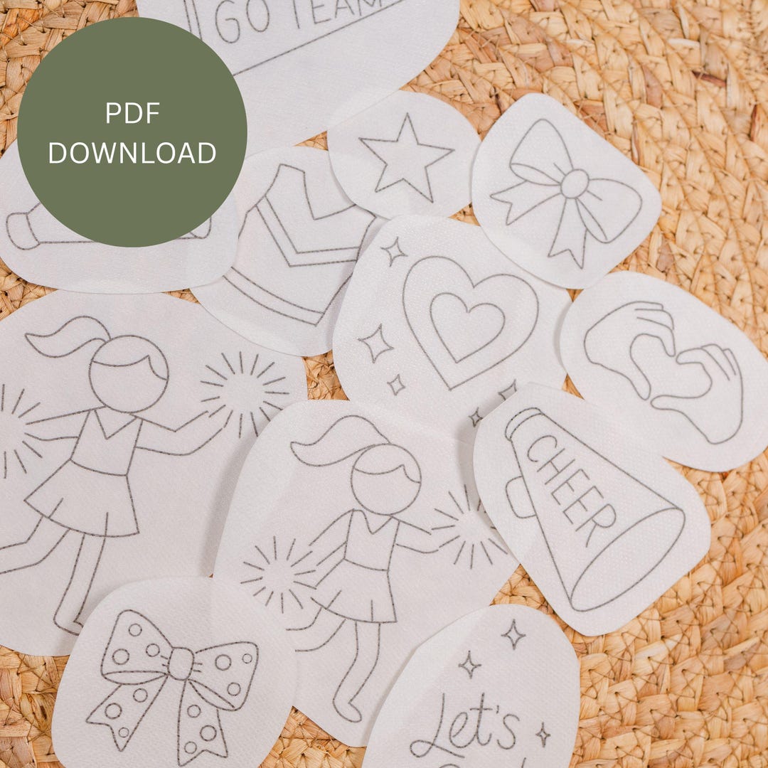 Cheerleading Stick and Stitch Embroidery Patterns Instant Download PDF ...