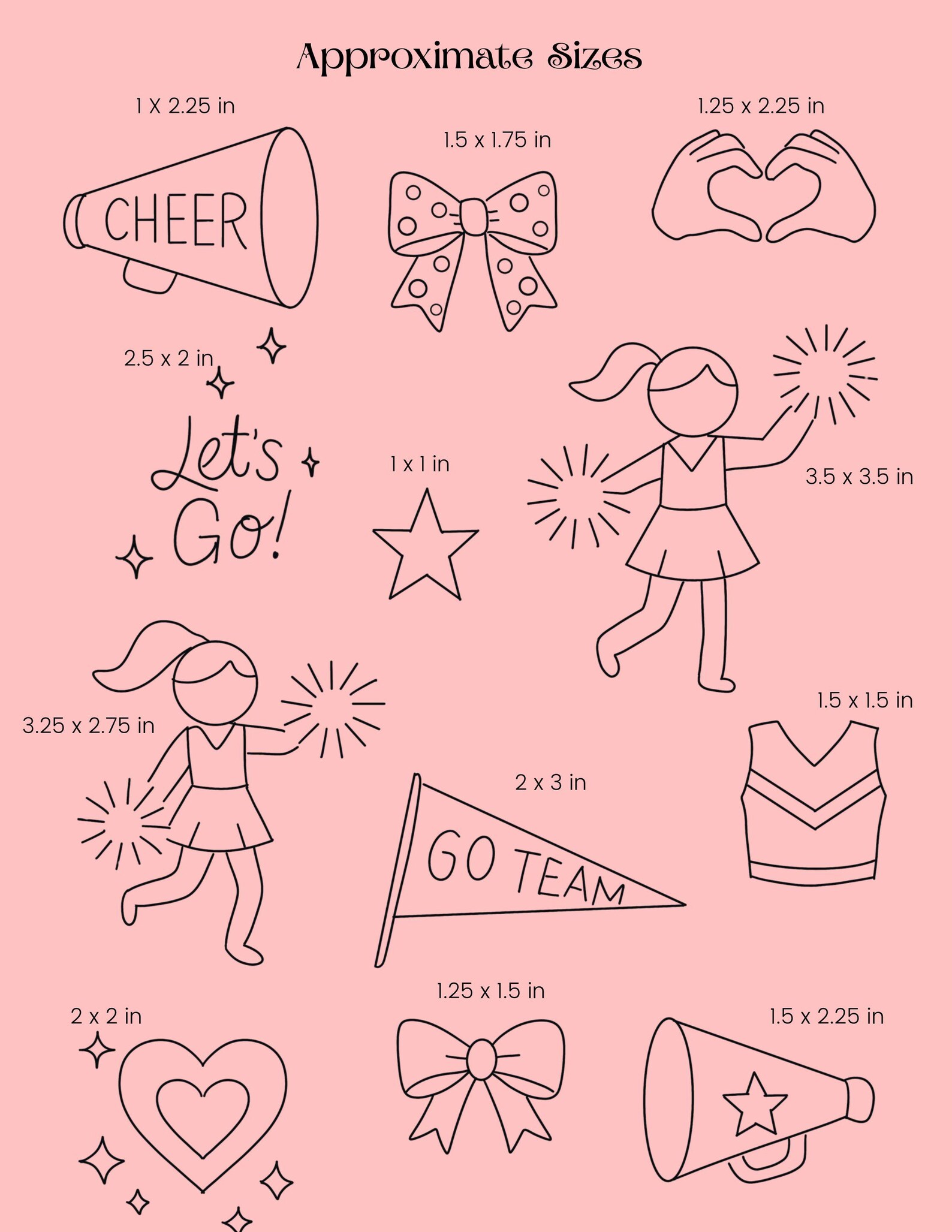 Cheerleading Stick and Stitch Embroidery Patterns Instant Download PDF ...