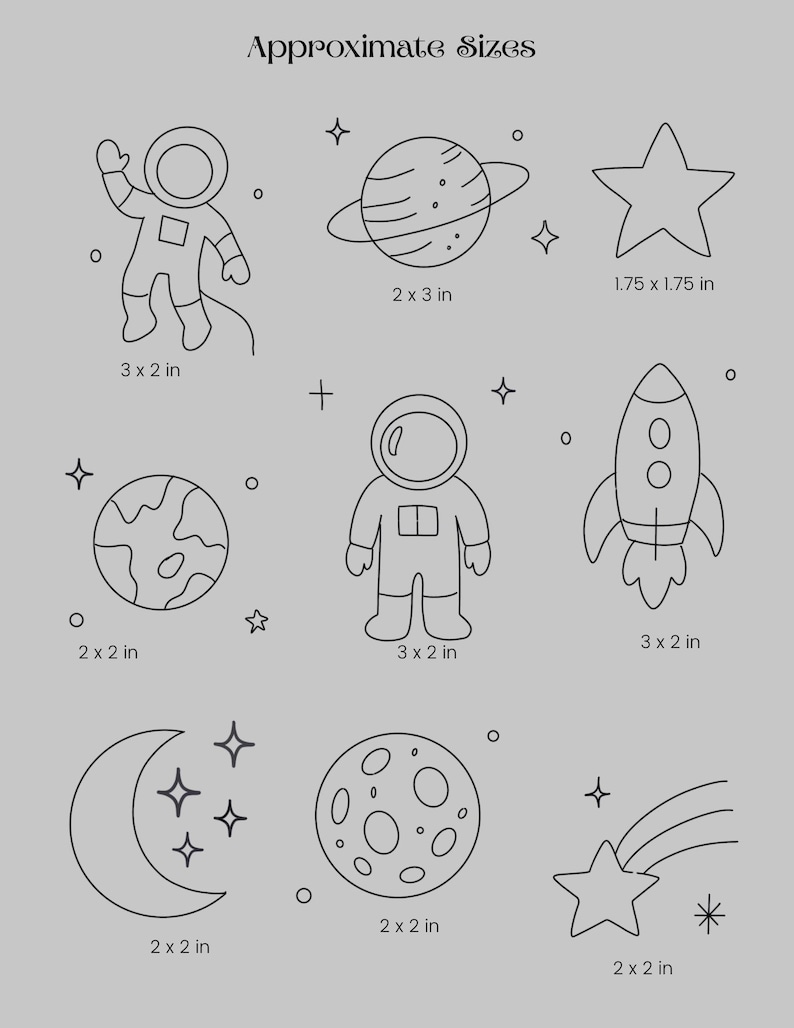 Space Embroidery Patterns: Astronaut, Rocket, Planets Stick and Stitch ...