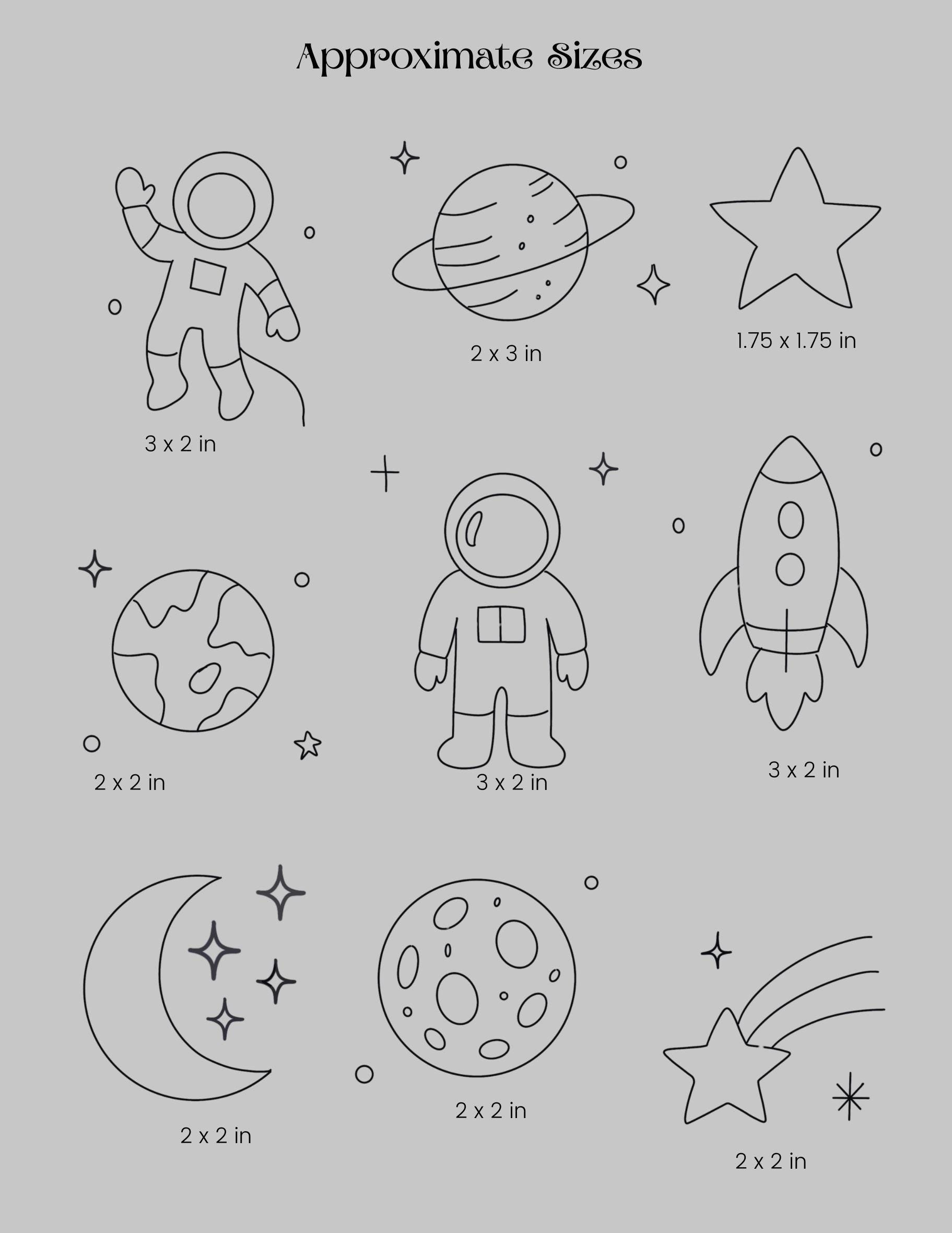 Space Embroidery Patterns: Astronaut, Rocket, Planets Stick and Stitch ...