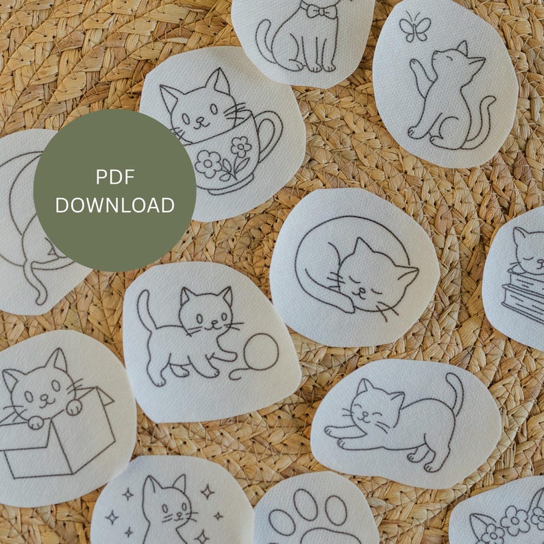 Cat Embroidery Patterns PDF Download | Stick and Stitch Designs for ...