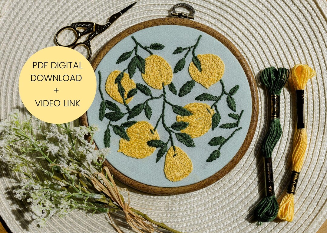 Lemons, Hand Embroidery Pattern, Digital Download - Etsy