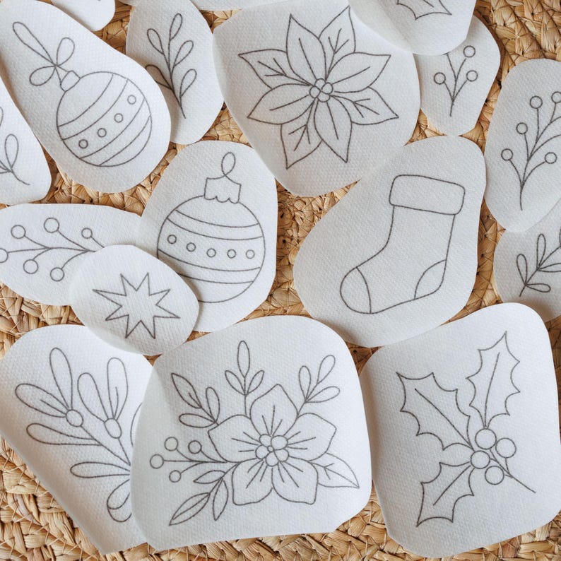 Christmas Stick and Stitch Embroidery Stickers | Holiday Hand ...