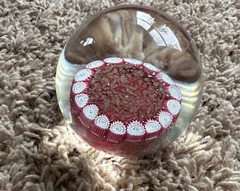 Red & White Ribbon Dragon Globe Art Glass Paperweight Vintage - Etsy