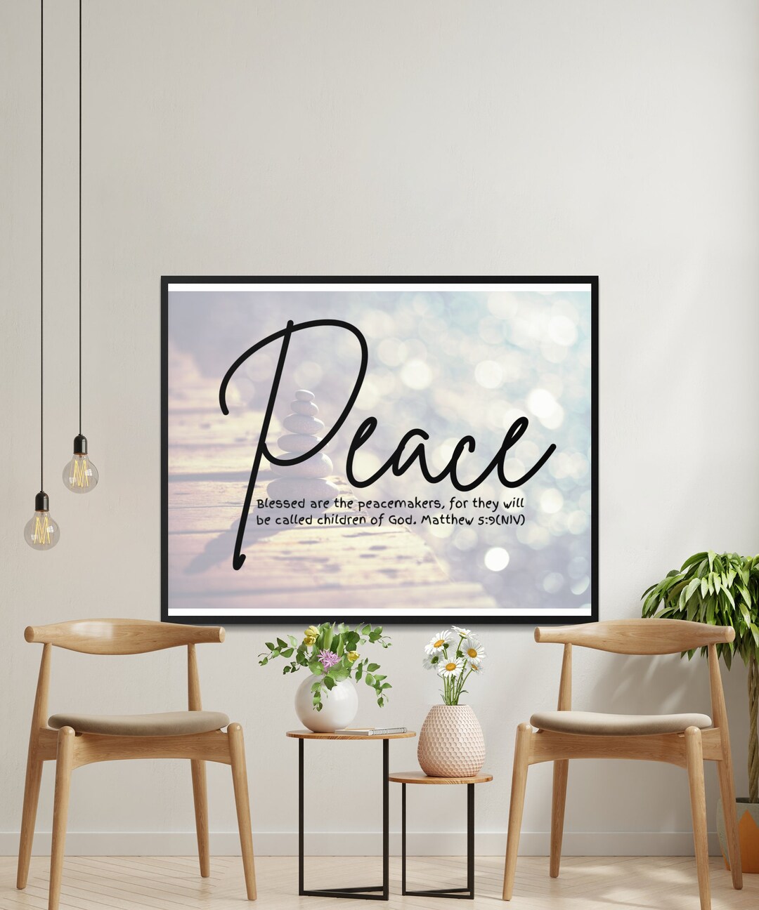 Peace Digital Wall Art Print, Inspirational Bible Verse Art ...