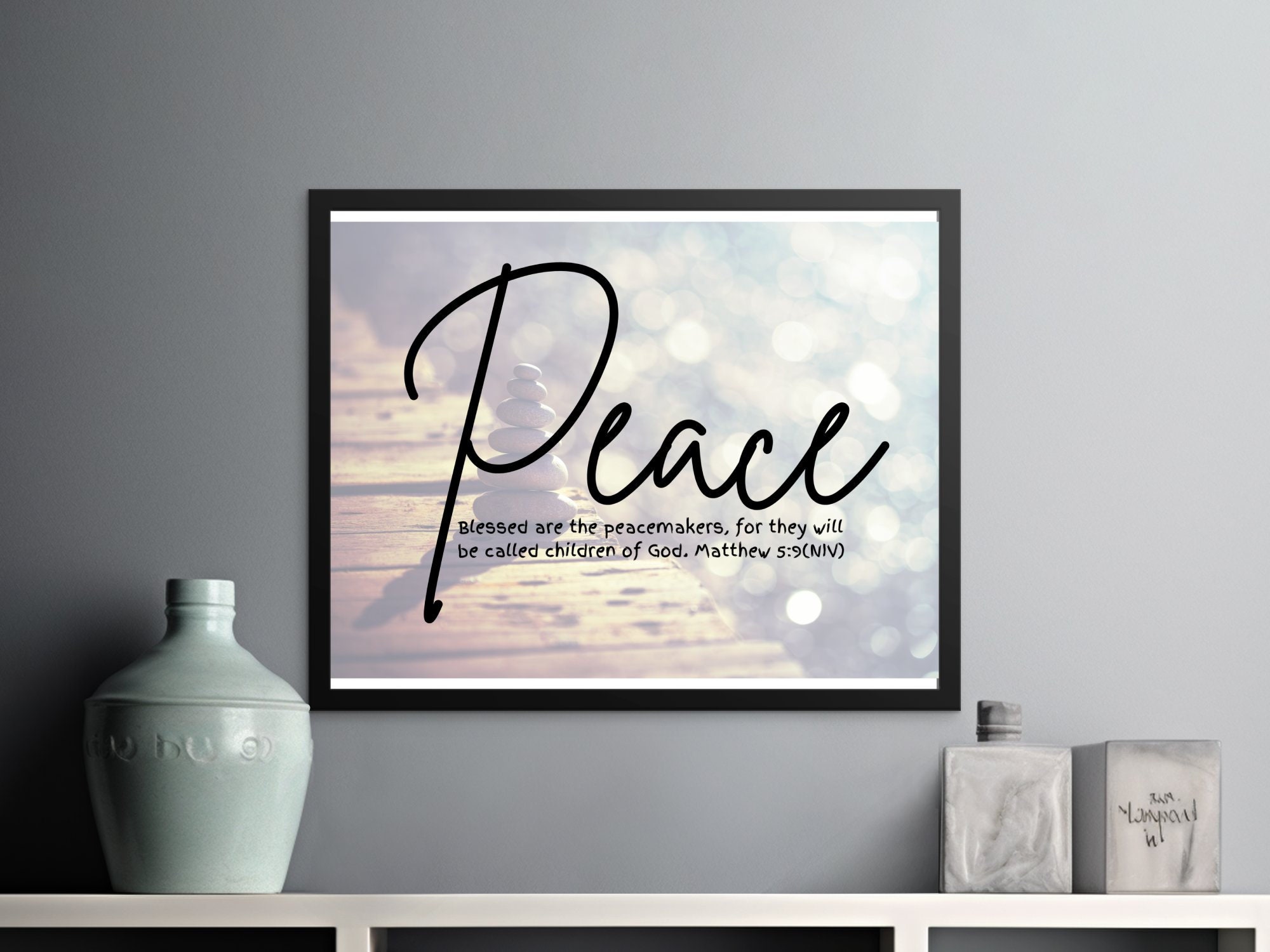 Peace Digital Wall Art Print, Inspirational Bible Verse Art ...