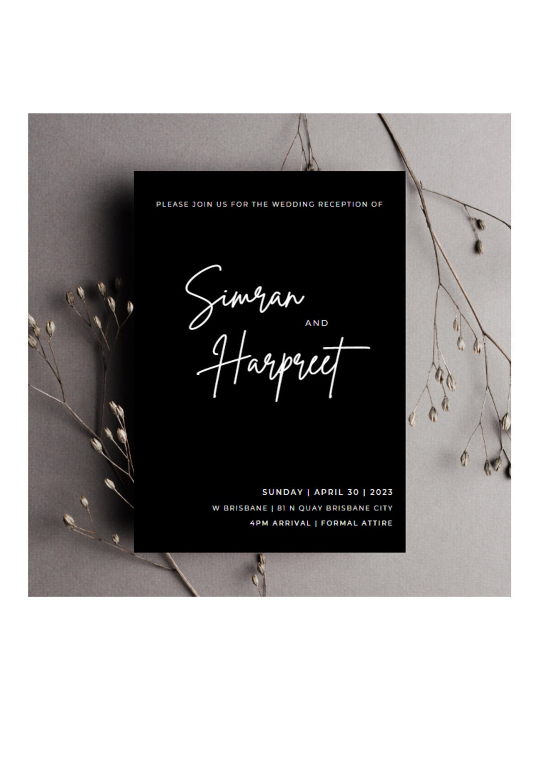 Wedding Reception Party Invitation Template - Etsy