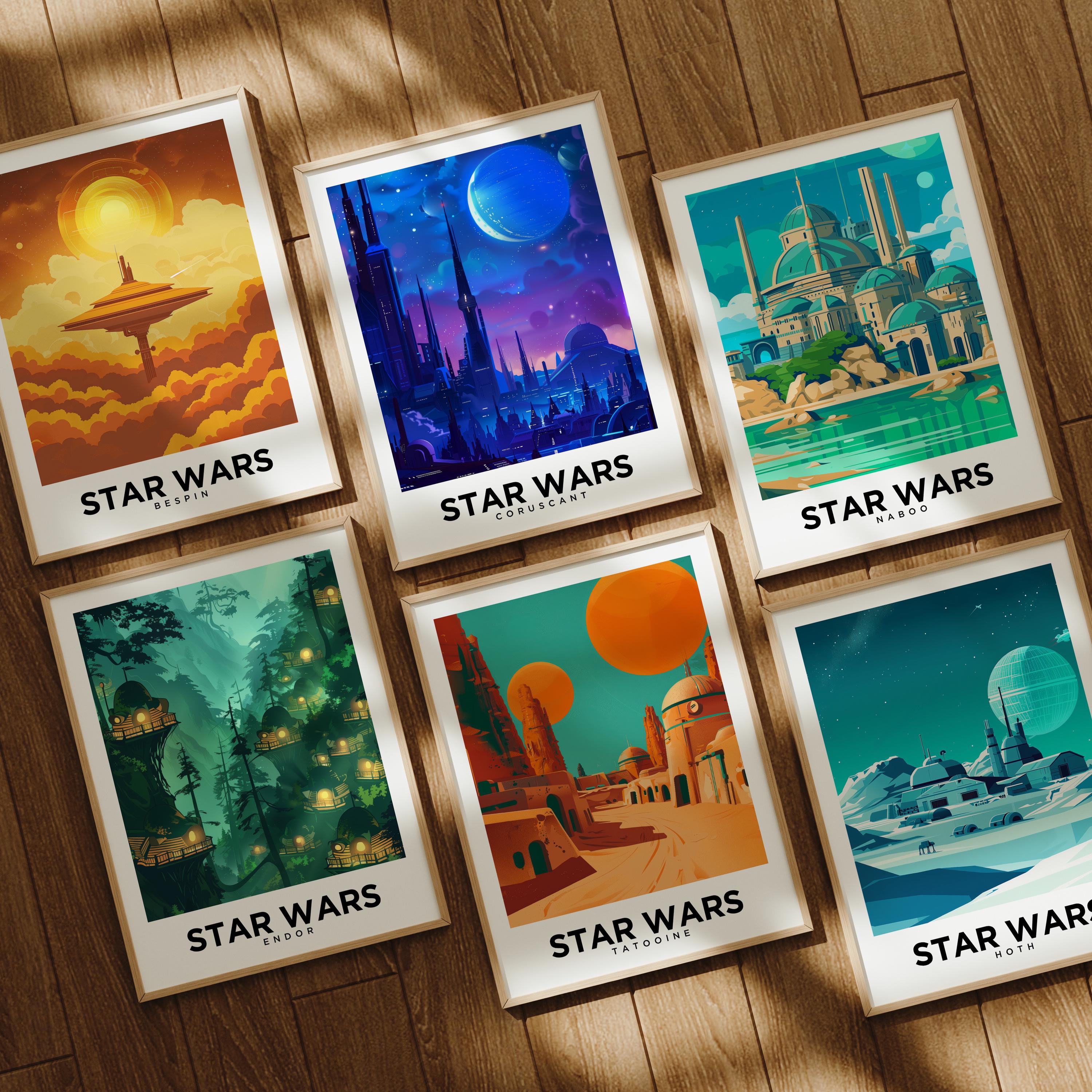 Endor Ewok Village Poster: Star Wars Sci-fi Forest Art Print Moon ...