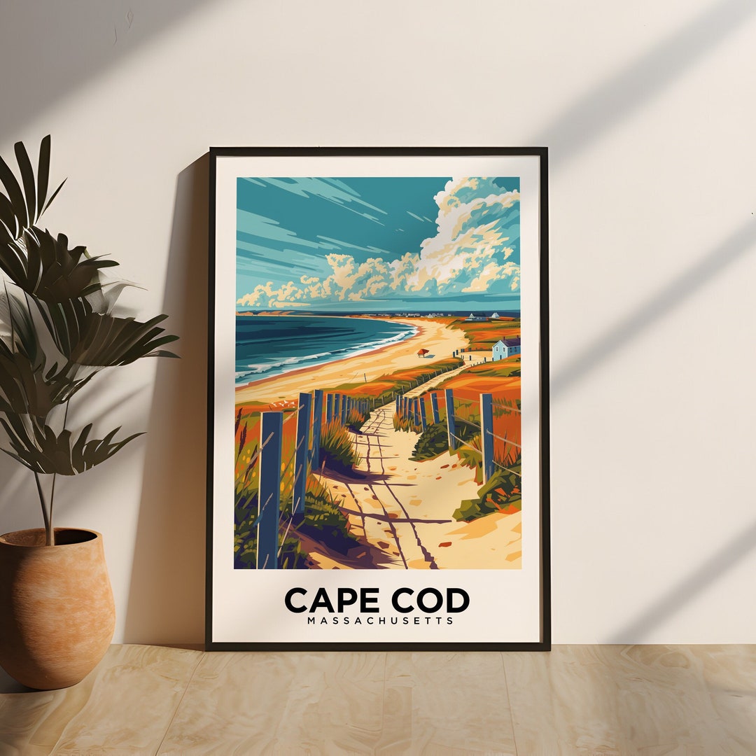 Cape Cod Travel Poster, Cape Cod Wall Art, Massachusetts Print ...