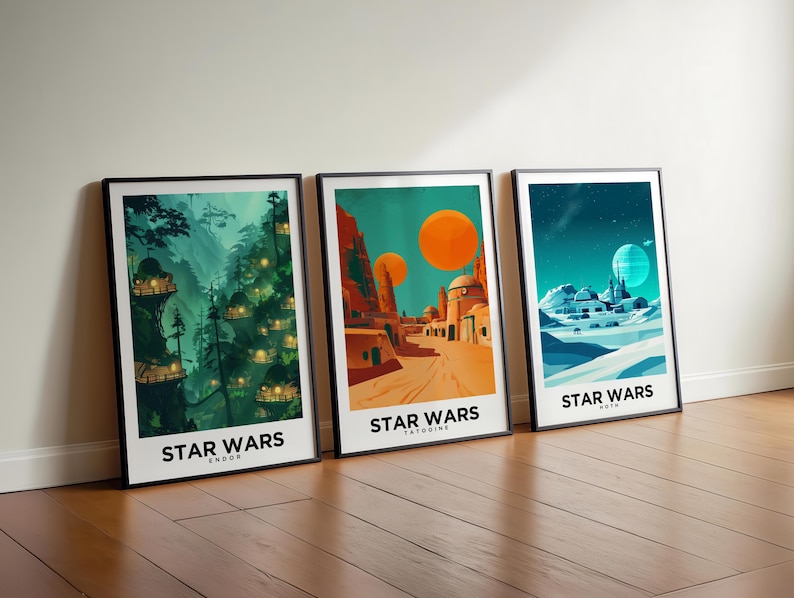 Endor Ewok Village Poster: Star Wars Sci-fi Forest Art Print Moon ...