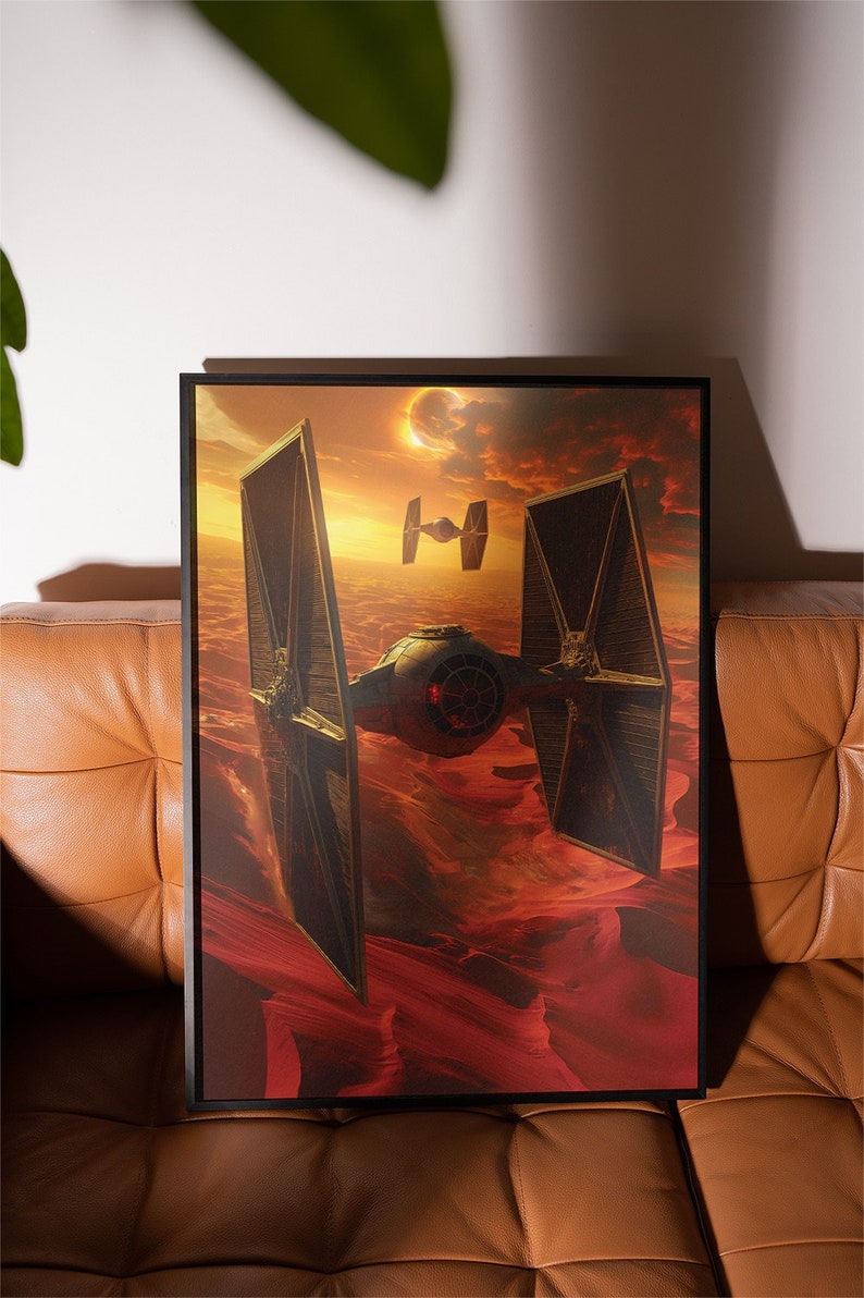 Imperial Tie Fighter Star Wars Poster Sci-fi Galactic Empire Art Print ...