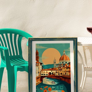 Florence Italy Travel Poster: Renaissance Art Cityscape - Etsy