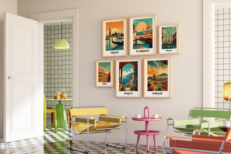Milan Italy Travel Poster: Vintage Fashion Illustration, Italian Wall ...
