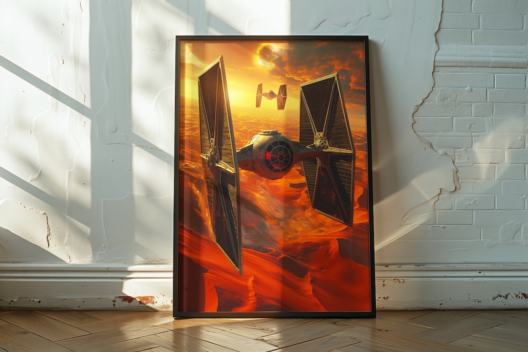 Imperial Tie Fighter Star Wars Poster Sci-fi Galactic Empire Art Print ...