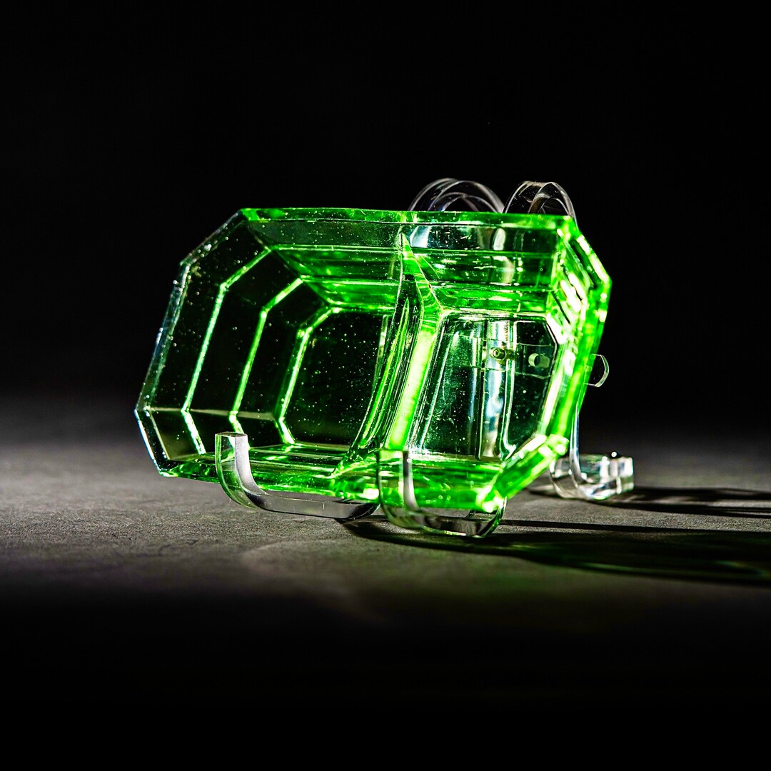 Tea Room Depression Glass, Divided Relish Dish, Rare Uranium Glass ...