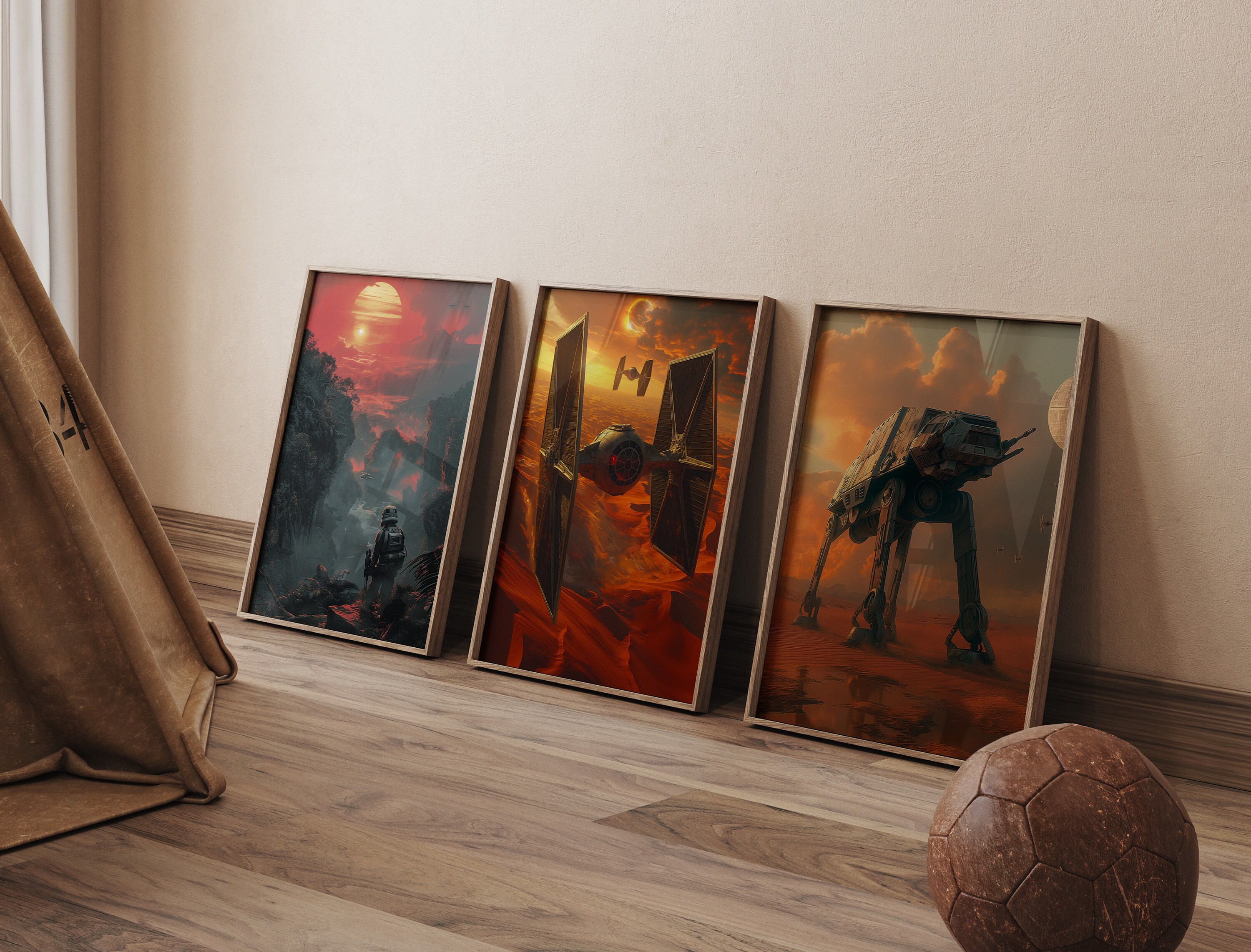 Imperial Tie Fighter Star Wars Poster Sci-fi Galactic Empire Art Print ...