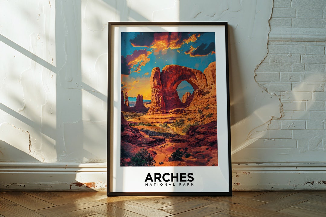 Arches National Park Poster Utah Rock Formations Print Southwest Nature ...