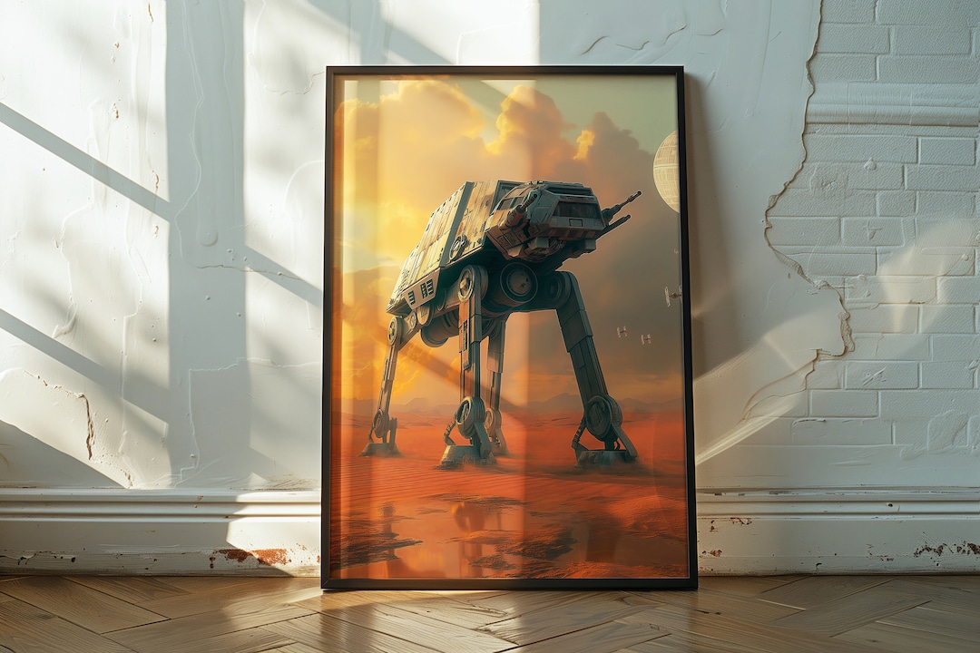 AT-AT Walker Star Wars Fan Art Poster - Sci-fi Gamer Gift, Galactic ...
