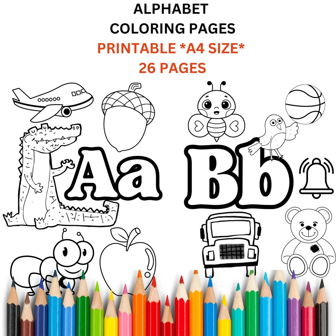 Printable Alphabets Coloring Pages for Kids Cute Animal Drawing for ...
