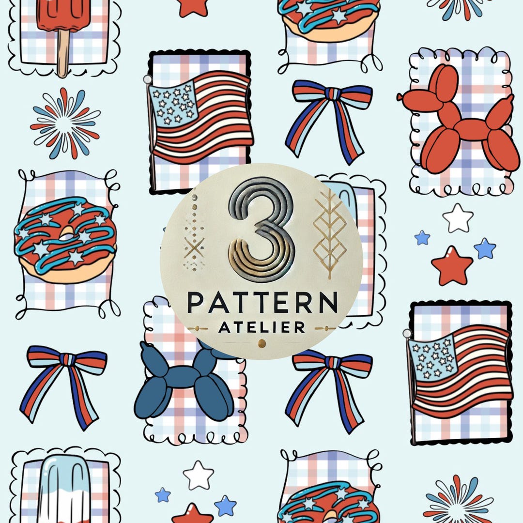 July 4th Americana USA Patriotic Fireworks Ribbon Bow Flag Boho Gift ...