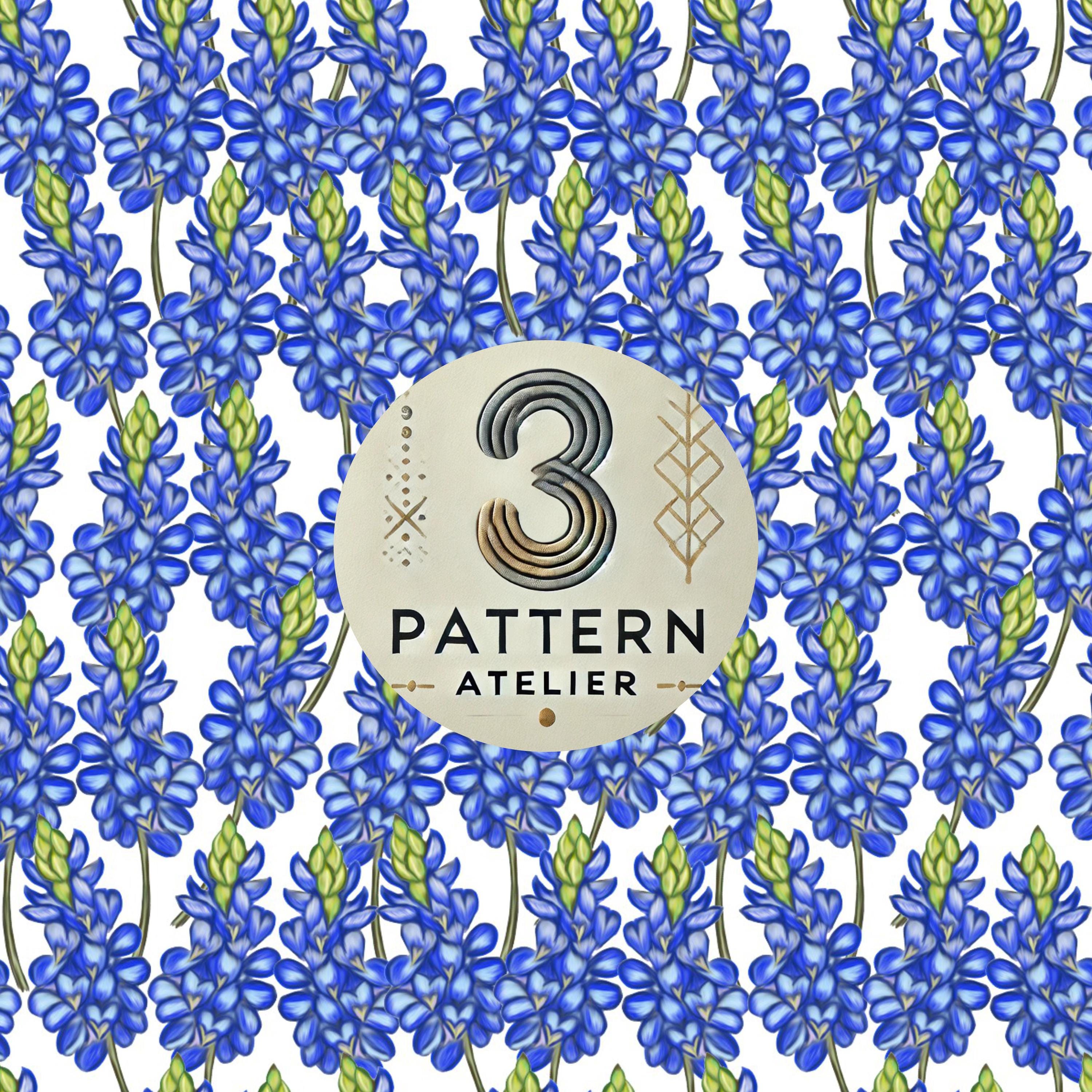 Texas Bluebonnet Floral Rodeo Western Gift Seamless Repeat Pattern ...