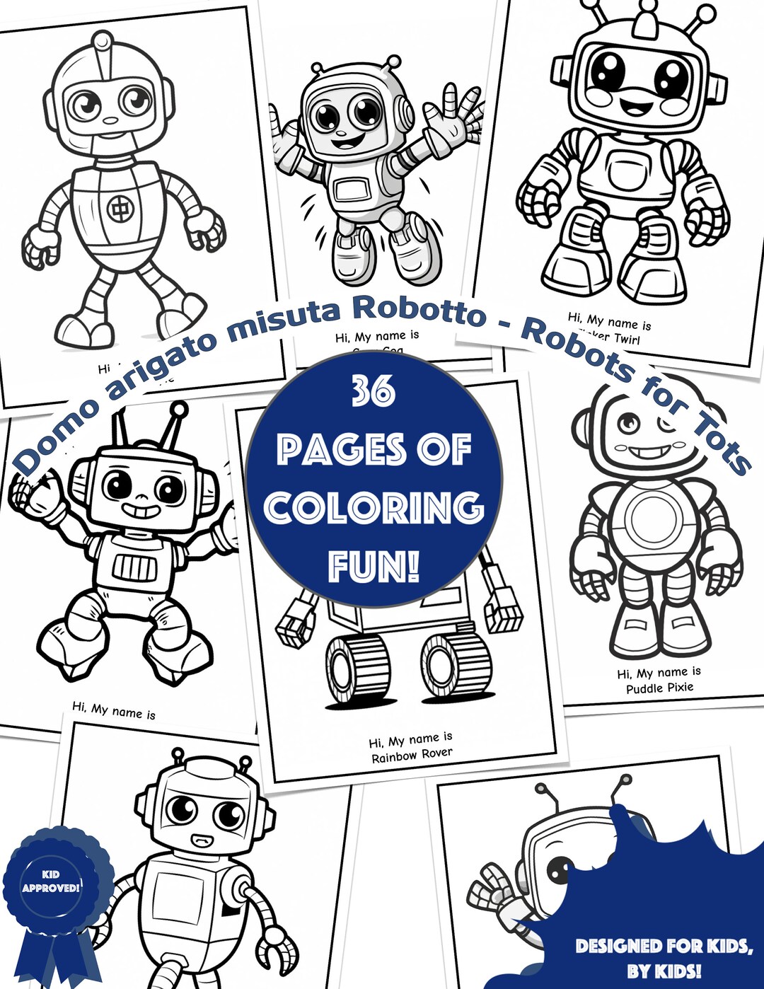 Robot Coloring Pages for Kids: 36 Fun Designs (PDF) - Etsy