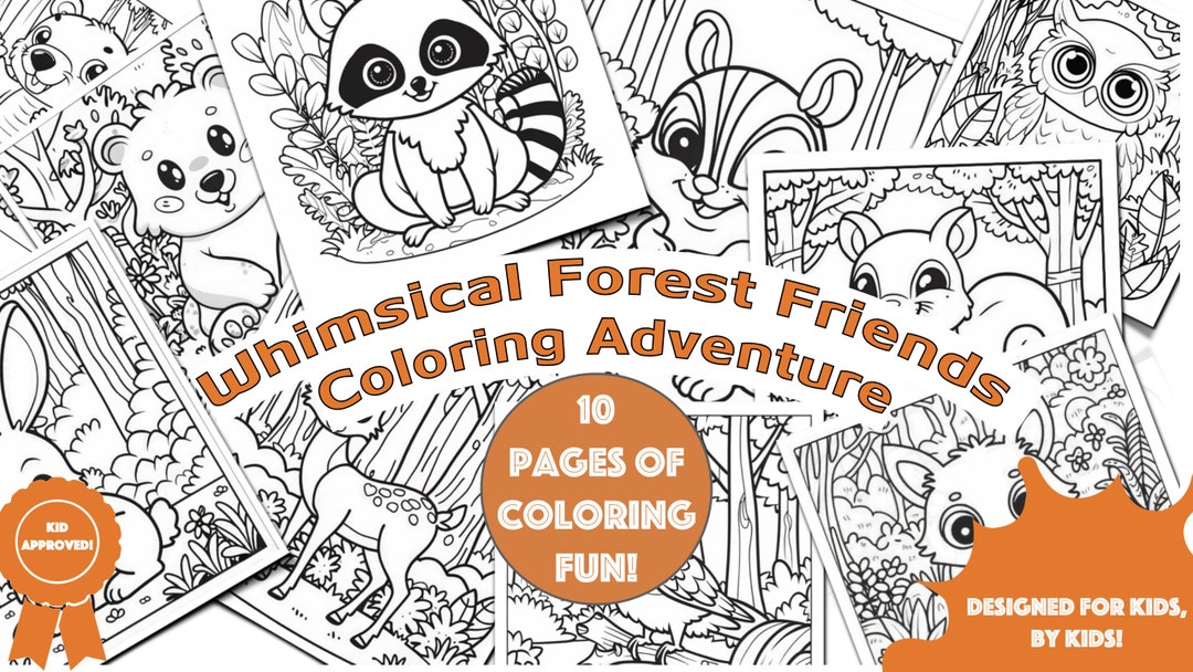 Forest Animals Coloring Pages, Kids Activity (PDF) - Etsy