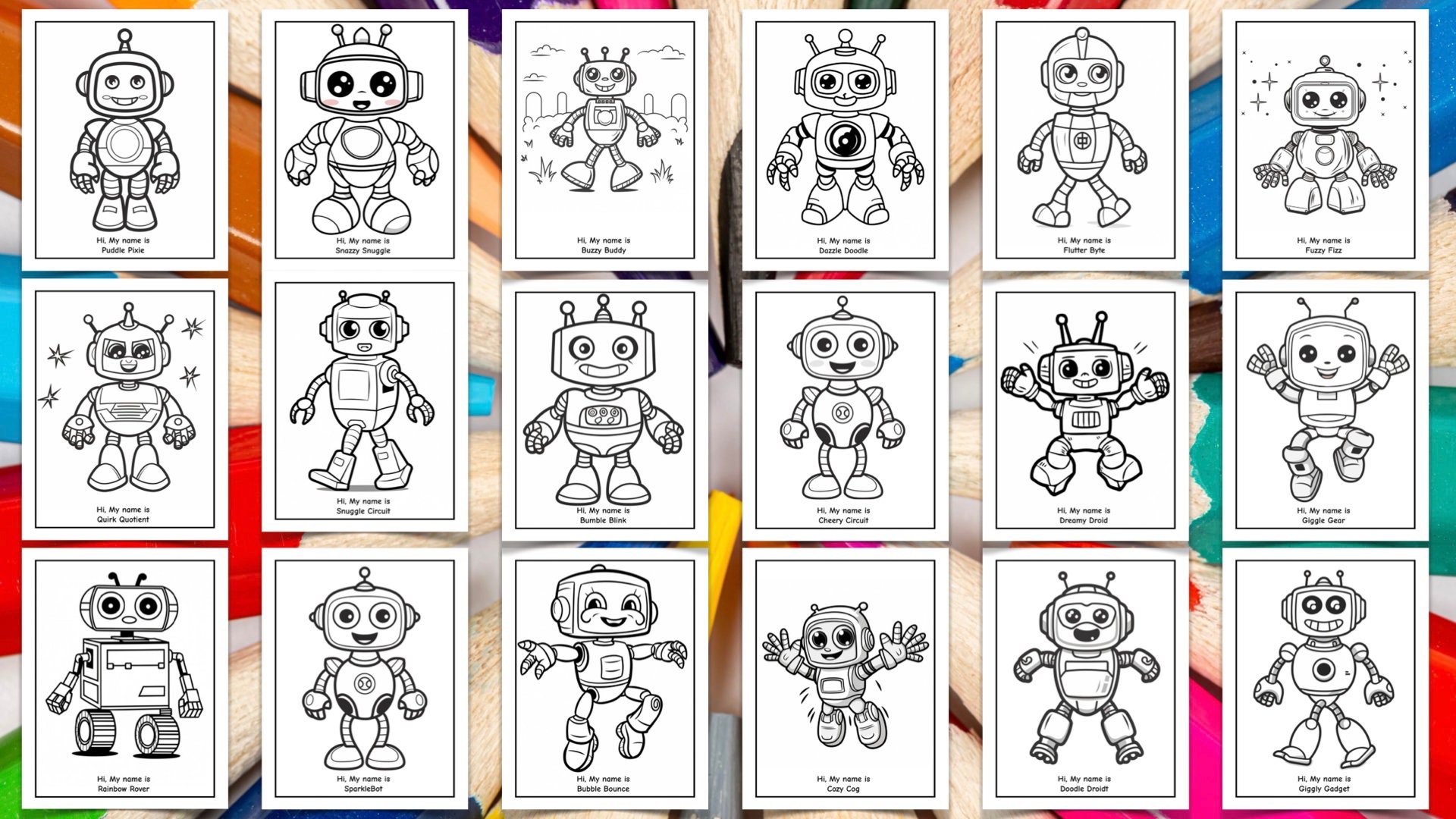 36 Easy Coloring Pages for Kid, Robots, Coloring Pages, Elementary ...